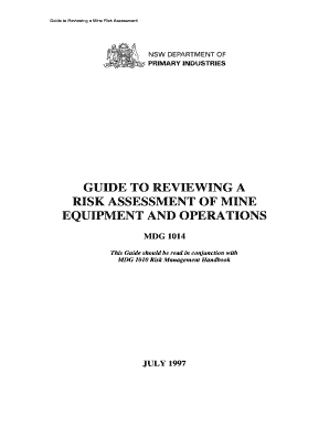 Fillable Online Guide to Reviewing a Mine Risk Assessment Fax Email ...