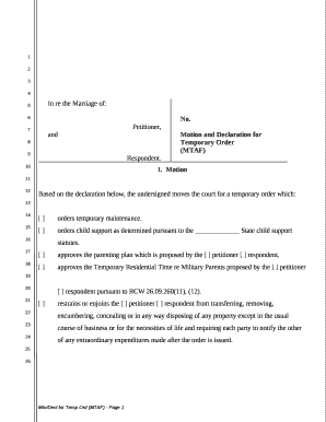 orders temporary maintenance Doc Template | pdfFiller