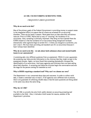 Fillable Online AC-OK CO-OCCURRING SCREENING TOOL Fax Email Print ...