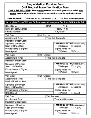 Fillable Online Single Medical Provider Form Fax Email Print - pdfFiller