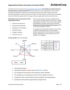 Fillable Online Organizational Culture Assessment Instrument (OCAI) Fax ...