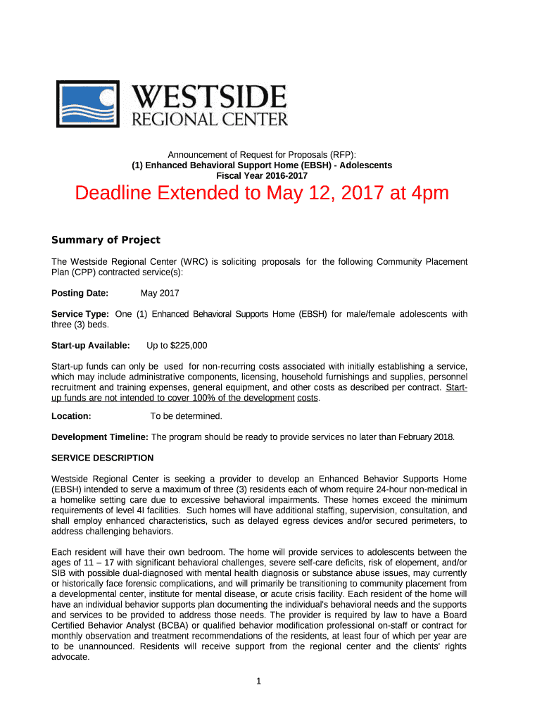 Announcement of Request for Proposals (RFP): Doc Template | pdfFiller