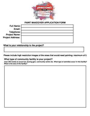 Fillable Online PAINT MAKEOVER APPLICATION FORM Fax Email Print - pdfFiller