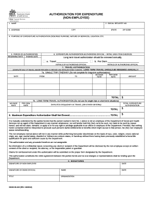 AUTHORIZATION FOR EXPENDITURE Doc Template | pdfFiller
