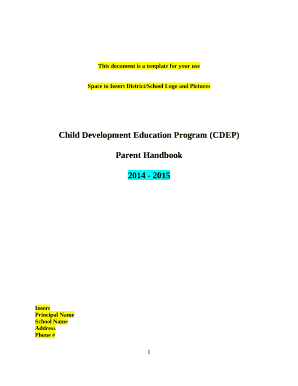 Child Development Education Program (CDEP) - ed sc Doc Template | pdfFiller