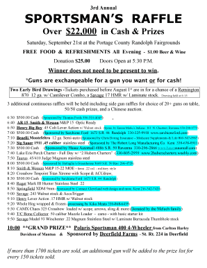 Fillable Online SPORTSMANS RAFFLE Fax Email Print - pdfFiller