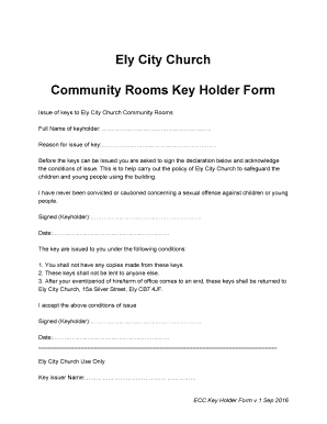 Fillable Online Community Rooms Key Holder Form Fax Email Print - pdfFiller