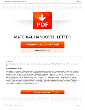 Fillable Online BOOKS ABOUT MATERIAL HANDOVER LETTER Fax Email Print - pdfFiller