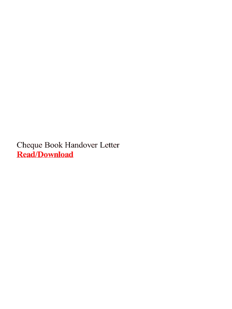 Handover Cheque Book To Another Person - Fill Online, Printable ...