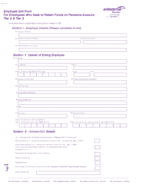 Fillable Online Exit Form 1 Fax Email Print - pdfFiller