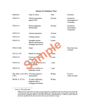Fillable Online Statutes of Limitations Chart Fax Email Print - pdfFiller