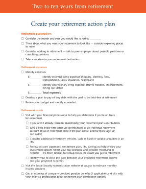 Fillable Online Create your retirement action plan Fax Email Print ...