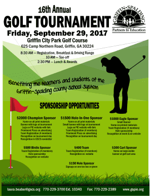 Fillable Online Griffin City Park Golf Course Fax Email Print - pdfFiller
