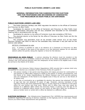 Fillable Online GENERAL INFORMATION FOR CANDIDATES FOR ELECTION Fax ...