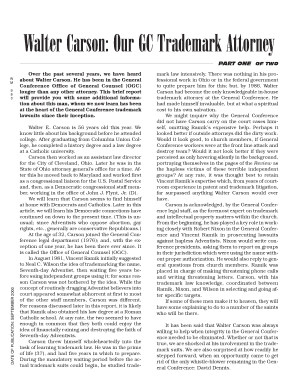 Fillable Online Walter Carson: Our GC Trademark Attorney Fax Email ...