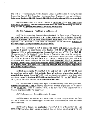 Fillable Online 24 Title Procedure - First & Second Lien(s) to be ...