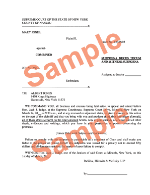 Fillable Online AND WITNESS SUBPOENA Fax Email Print - pdfFiller