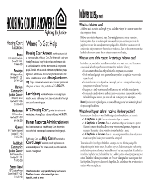 Fillable Online What is a holdover case Fax Email Print - pdfFiller