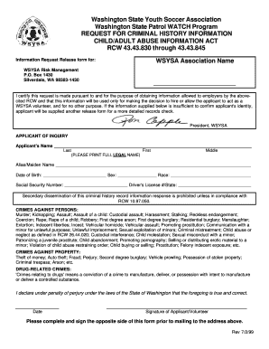 Fillable Online Washington State Patrol WATCH Program Fax Email Print ...