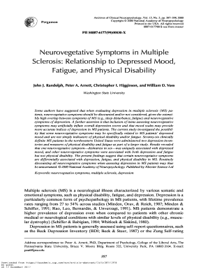 Printable neurovegetative symptoms of depression Templates to Submit ...