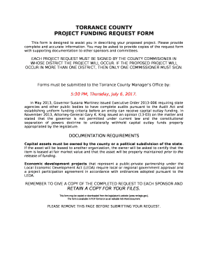 PROJECT FUNDING REQUEST Doc Template | pdfFiller