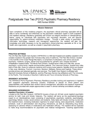 Fillable Online Postgraduate Year Two (PGY2) Psychiatric Pharmacy ...
