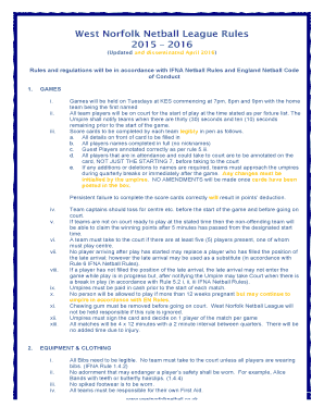 Fillable Online Rules and regulations will be in accordance with IFNA ...