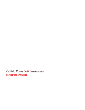 Fillable Online Ca Edd Form De9 Instructions Fax Email Print - pdfFiller