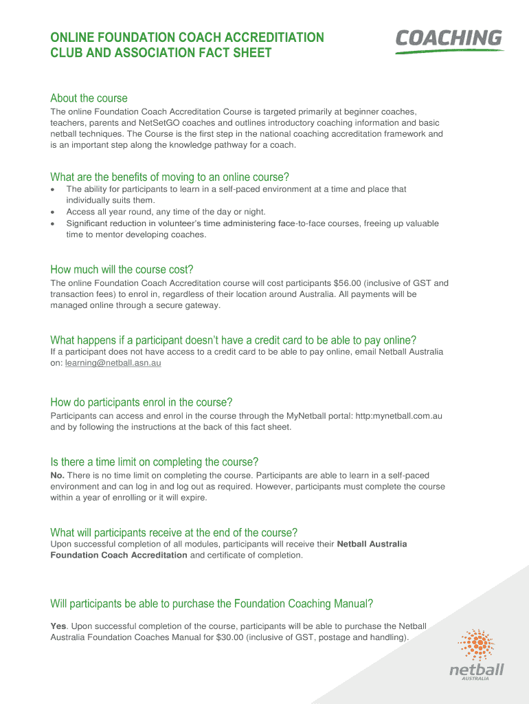 Fillable Online teachers, parents and NetSetGO coaches and outlines ...