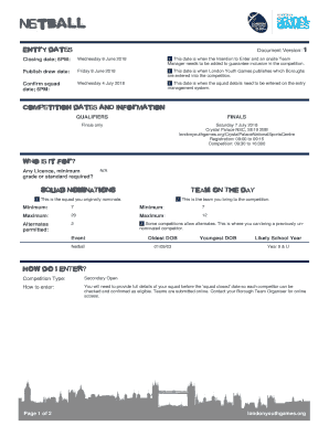 Fillable Online Closing date; 6PM: Fax Email Print - pdfFiller