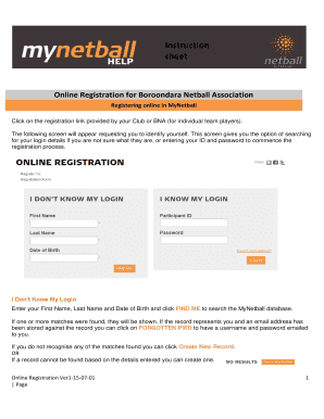 Fillable Online Online Registration for Boroondara Netball Association ...