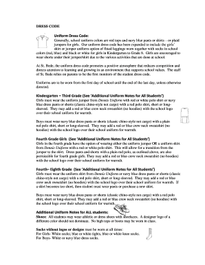 Fillable Online Uniform Dress Code: Fax Email Print - pdfFiller