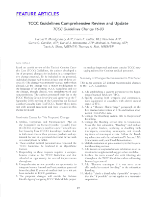Fillable Online TCCC Guidelines Comprehensive Review and Update Fax ...