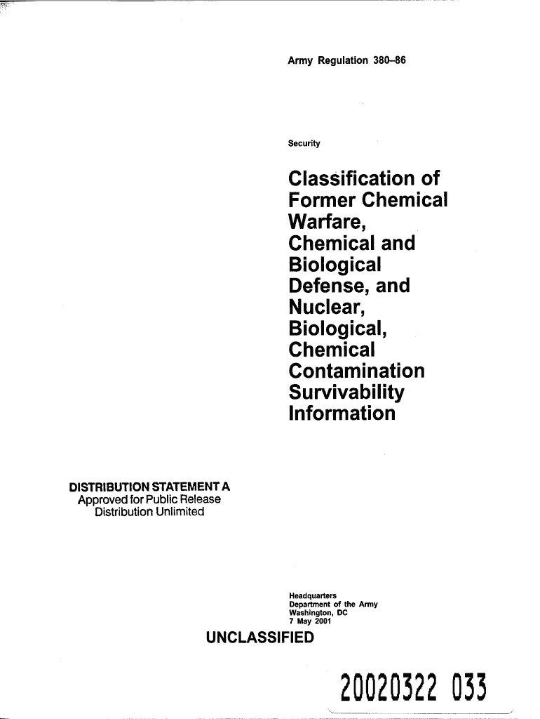 Fillable Online Army Regulation 380-86 Fax Email Print - pdfFiller