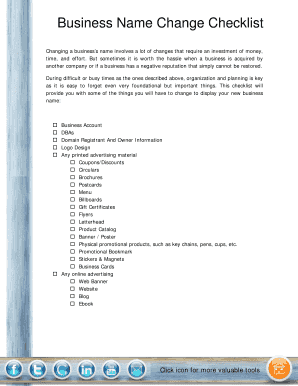 Fillable Online Business Name Change Checklist Fax Email Print - pdfFiller