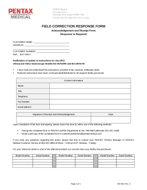 FIELD CORRECTION RESPONSE Doc Template | pdfFiller
