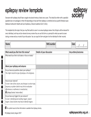 Fillable Online epilepsy review template Fax Email Print - pdfFiller