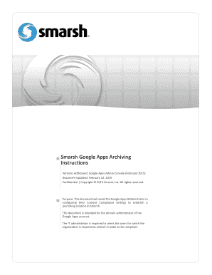 Fillable Online Smarsh Google Apps Archiving Instructions Fax Email ...