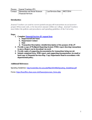 Fillable Online Journal Vouchers (JV) Fax Email Print - pdfFiller