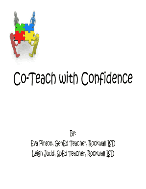 Fillable Online Co-Teach with Confidence Fax Email Print - pdfFiller