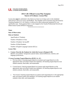 Fillable Online Source of Evidence: Lesson Plan Fax Email Print - pdfFiller