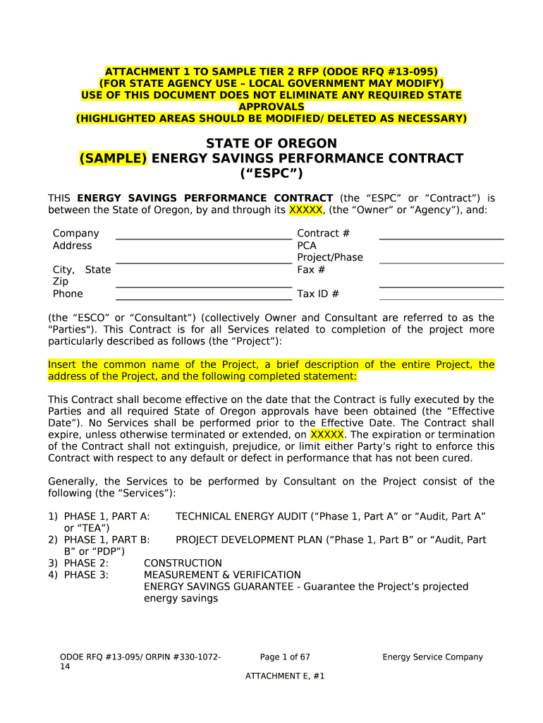 ATTACHMENT 1 TO SAMPLE TIER 2 RFP (ODOE RFQ #13-095) Doc Template ...