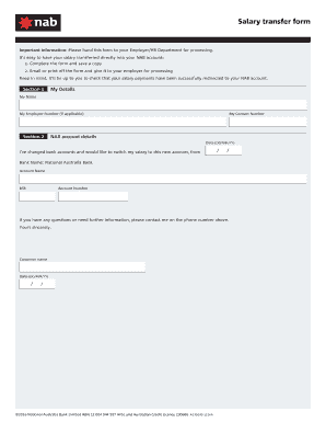 Fillable Online Salary transfer form Fax Email Print - pdfFiller