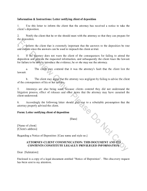 Fillable Online Information & Instructions: Letter notifying client of ...