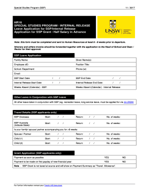 Fillable Online Special Studies Program (SSP) Fax Email Print - pdfFiller