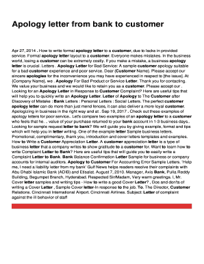 Fillable Online Apology letter from bank to customer Fax Email Print ...