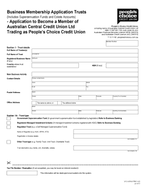 Fillable Online Business Membership Application Trusts Fax Email Print - pdfFiller