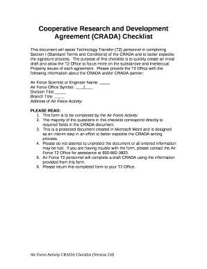 Cooperative Research and Development Agreement (CRADA) Checklist ...