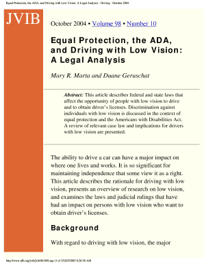 Fillable Online Equal Protection, the ADA, and Driving with Low Vision ...