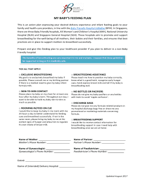 Fillable Online MY BABYS FEEDING PLAN Fax Email Print - pdfFiller